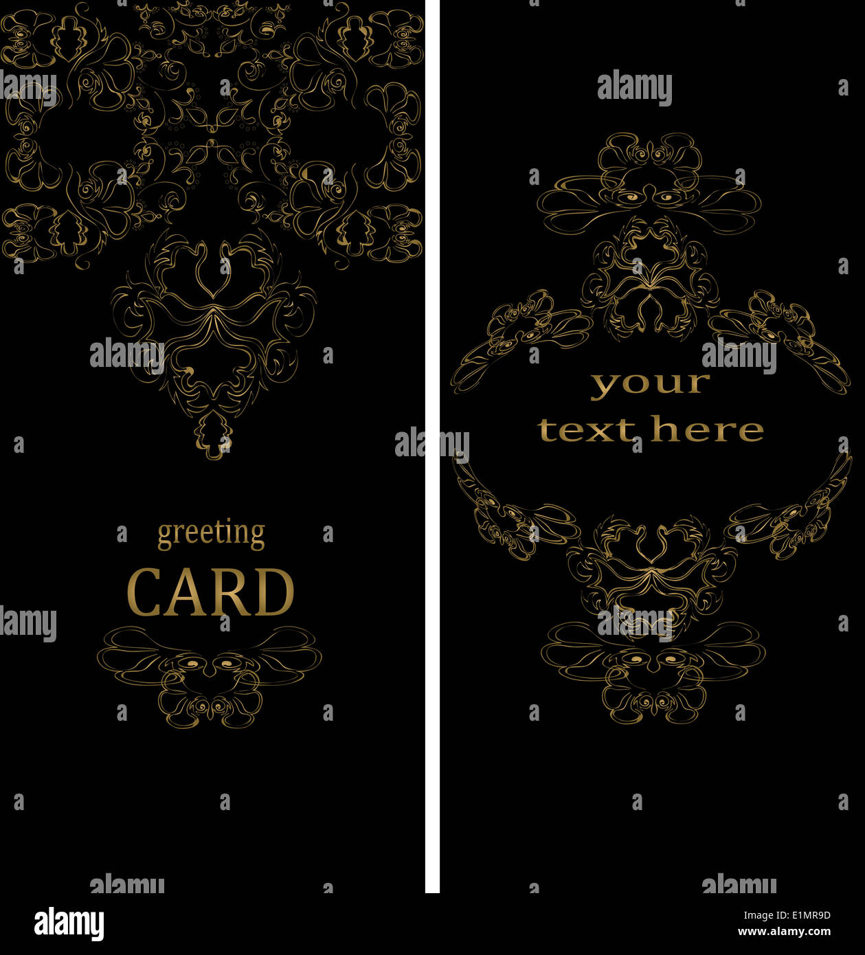 Vintage greeting cards in Victorian style. Vector Stock Photo - Alamy