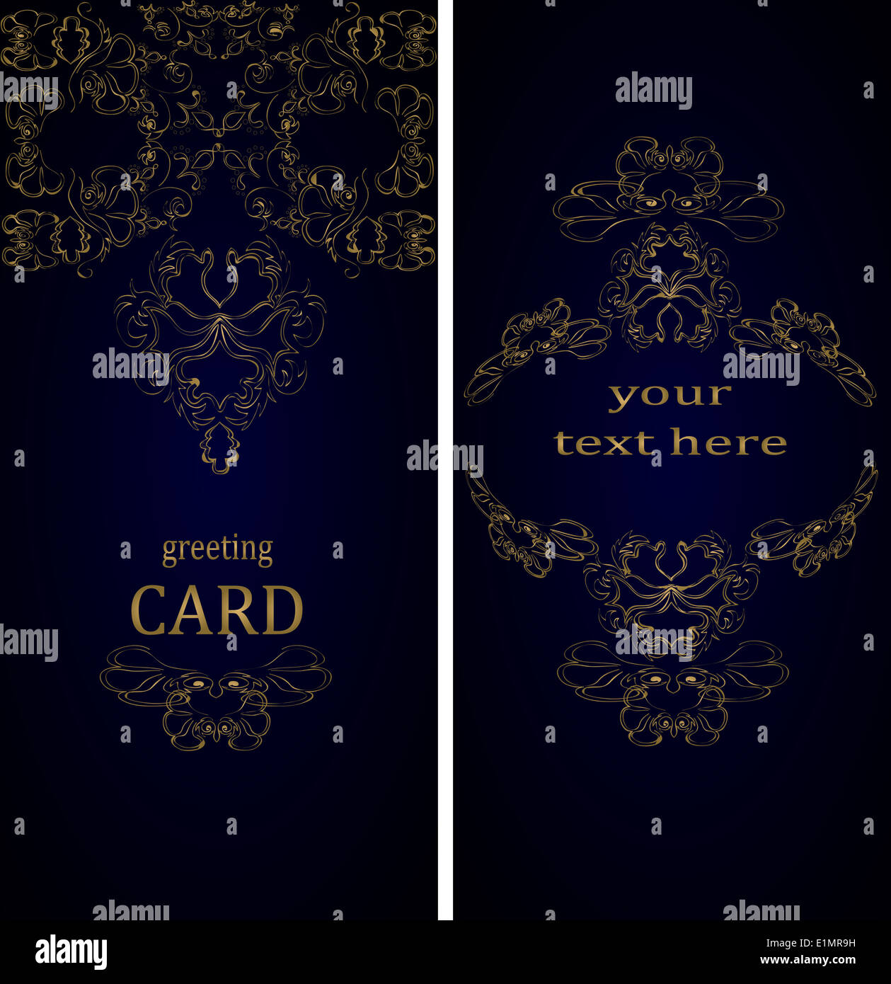 Vintage greeting cards in Victorian style. Vector Stock Photo - Alamy