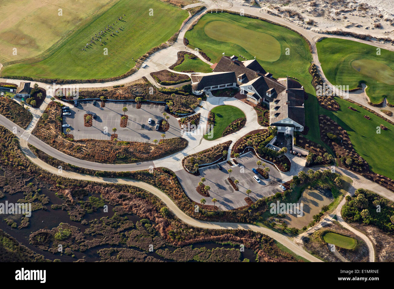 Aerial view of the Ocean Course clubhouse in Kiawah Island, SC Stock ...
