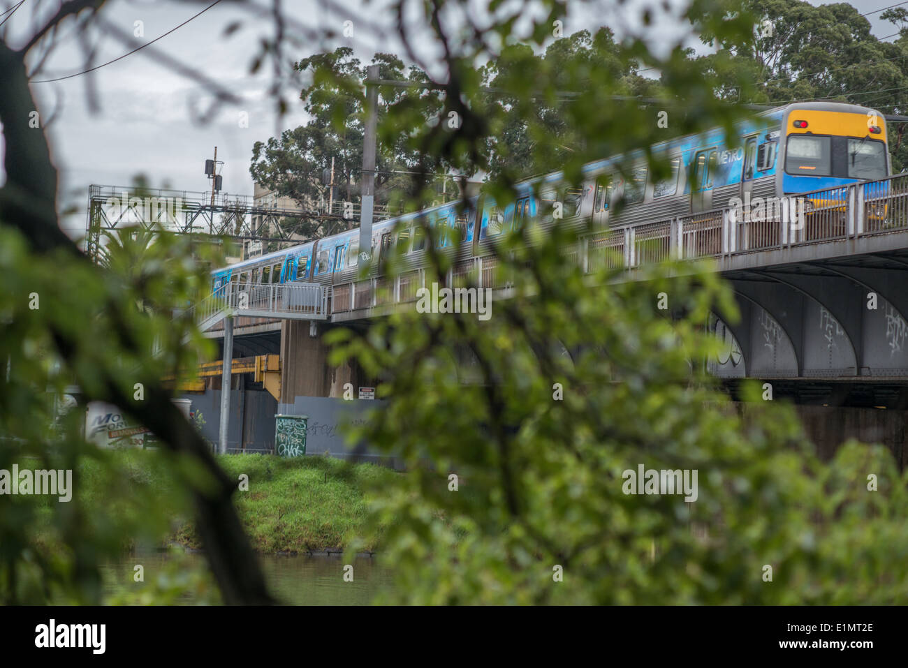 Train on bridge hi-res stock photography and images - Alamy