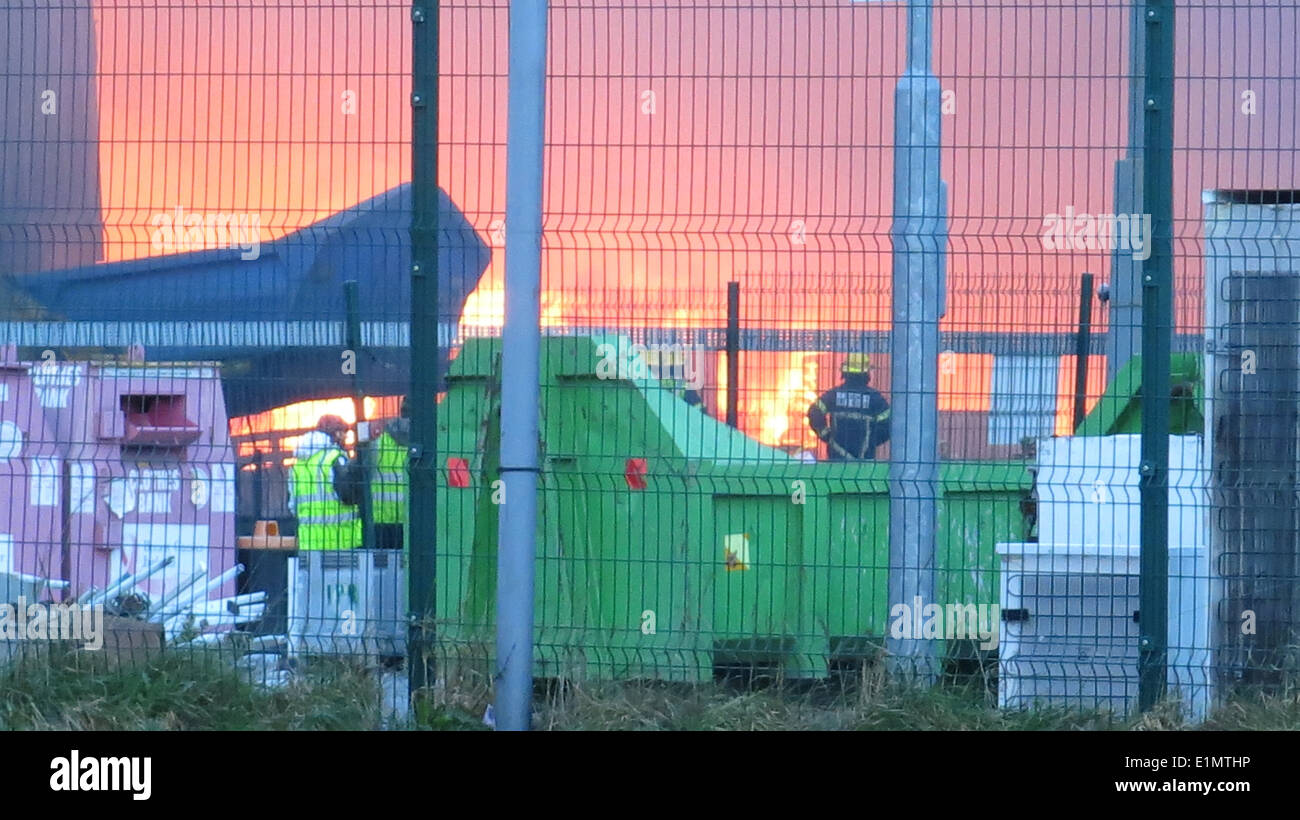 Image from a major fire at the Ballymount Industrial Estate in South ...