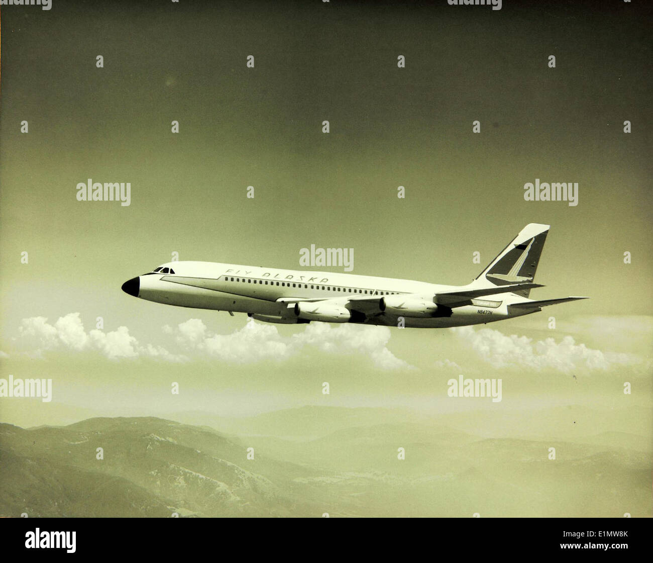 The Convair 880, a four-engine turbojet airliner, was used by Alaska ...