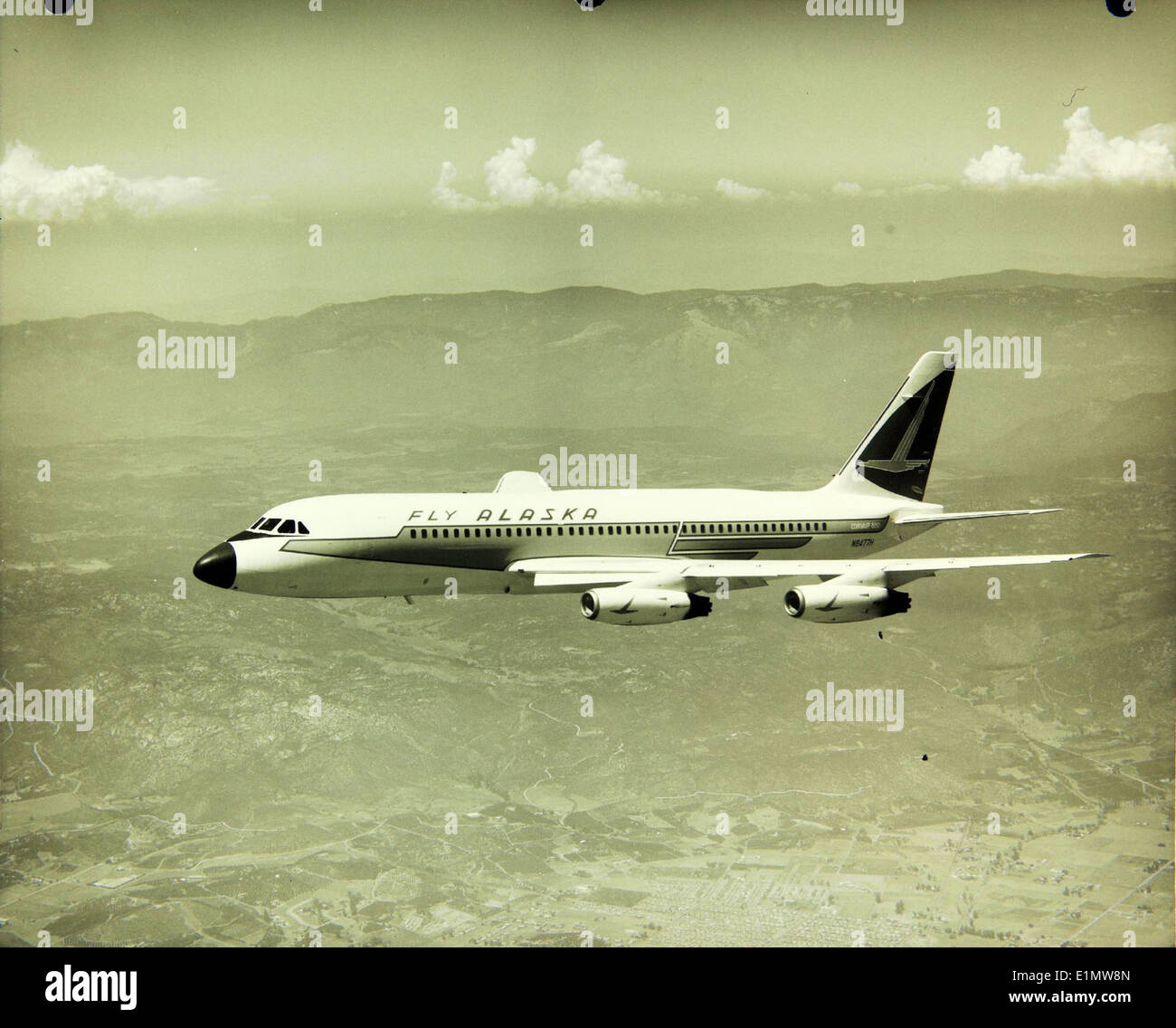 The Convair 880, registration N8477H, operated by Alaska Airlines, was ...