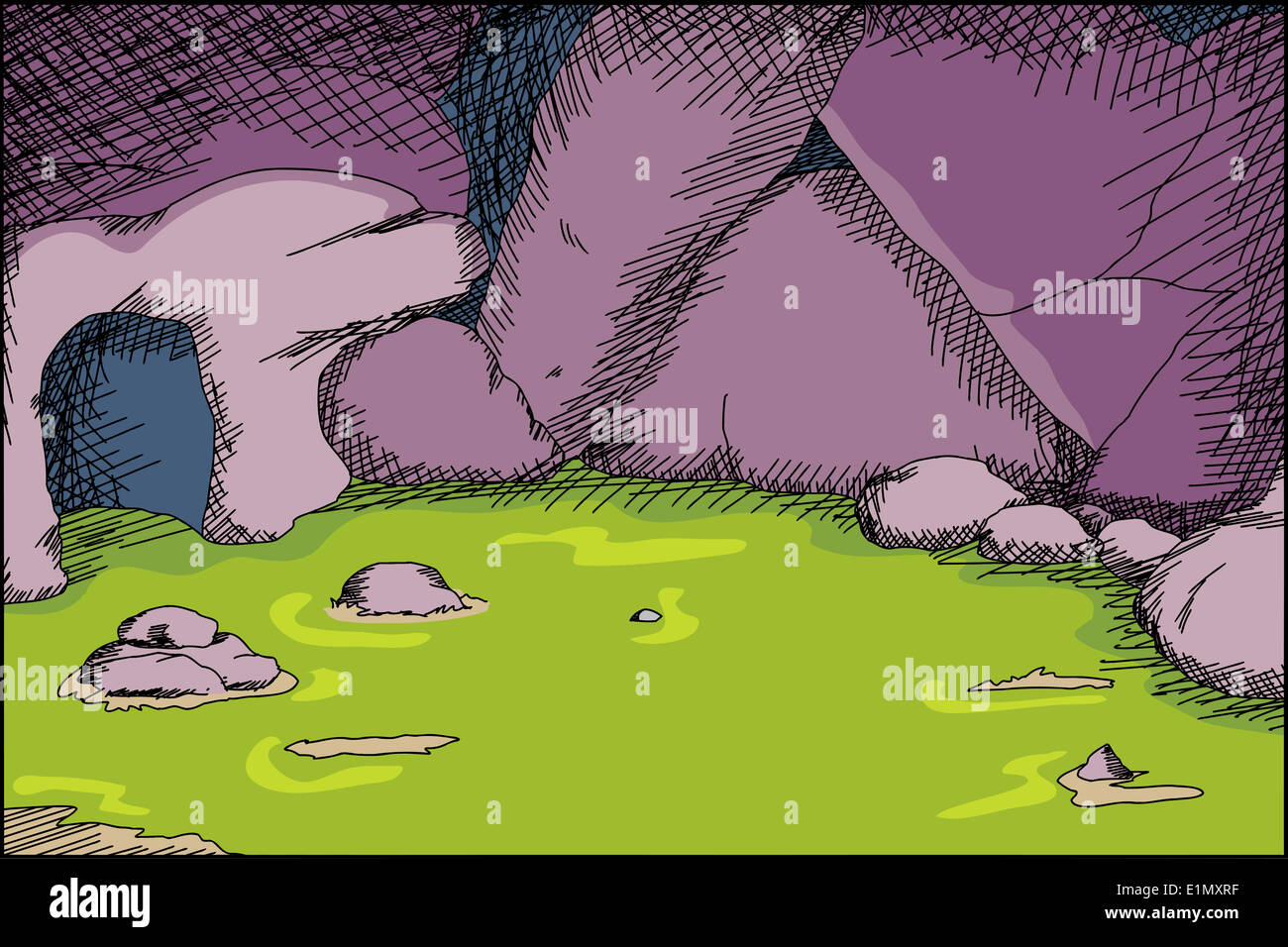 Dark cave sketch hi-res stock photography and images - Alamy
