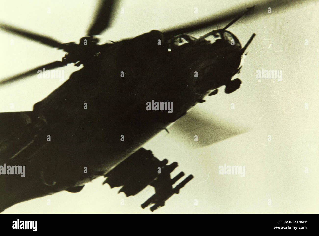 The Mi-24 Hind is a Soviet-designed attack helicopter known for its distinctive tandem-seat ...