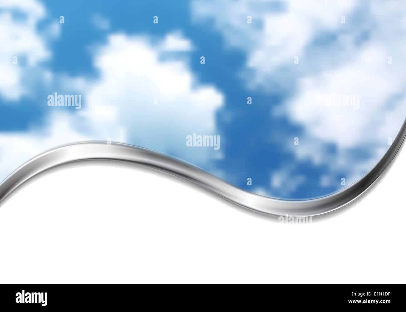 Abstract cloudscape design with silver metallic wave. Gradient mesh ...