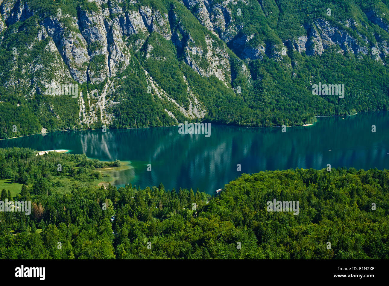 Slovenia, Gorenjska region, Triglav National Park, Bohinj lake Stock ...
