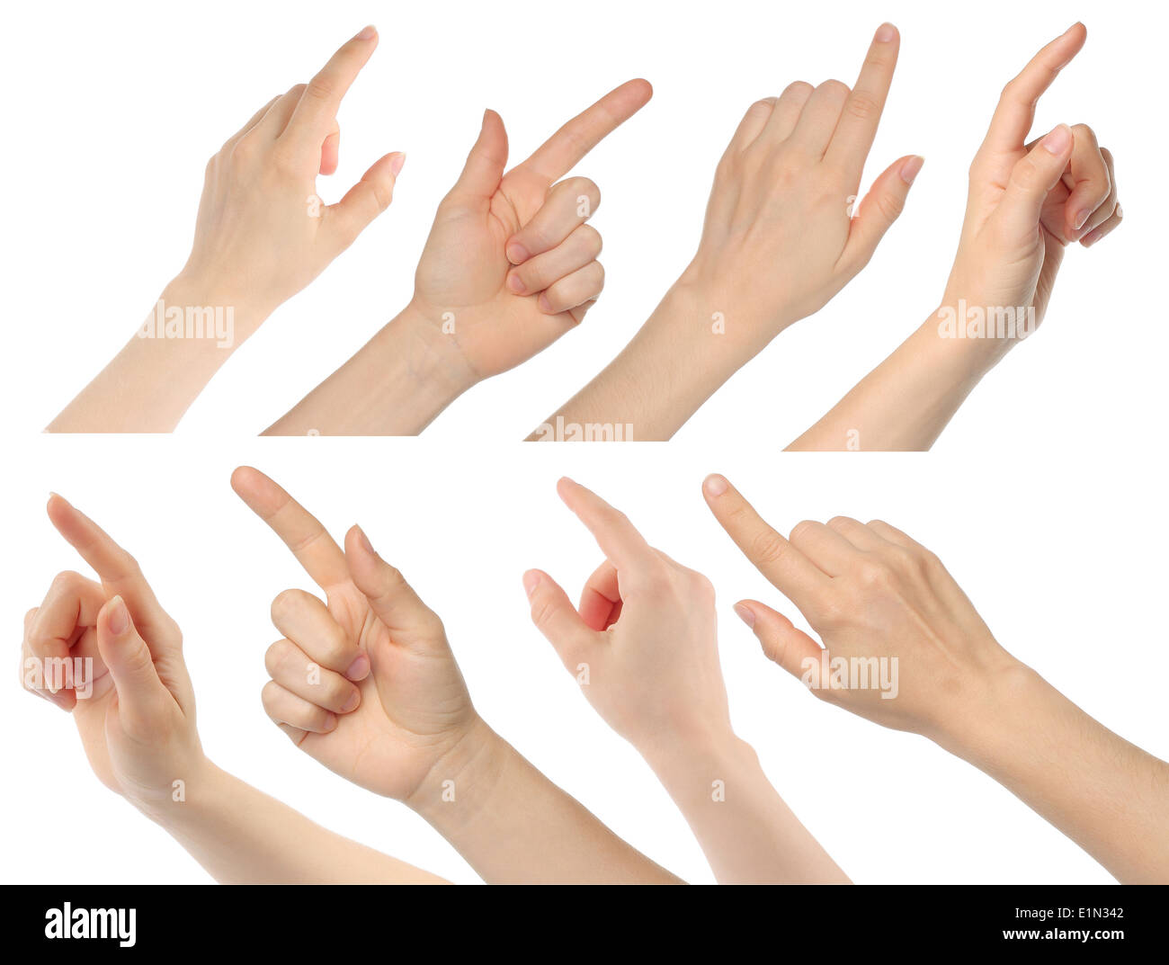 Woman hands on white background Stock Photo - Alamy