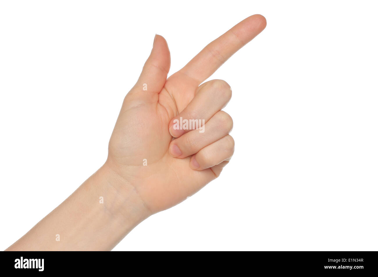 Woman hand on white background Stock Photo - Alamy
