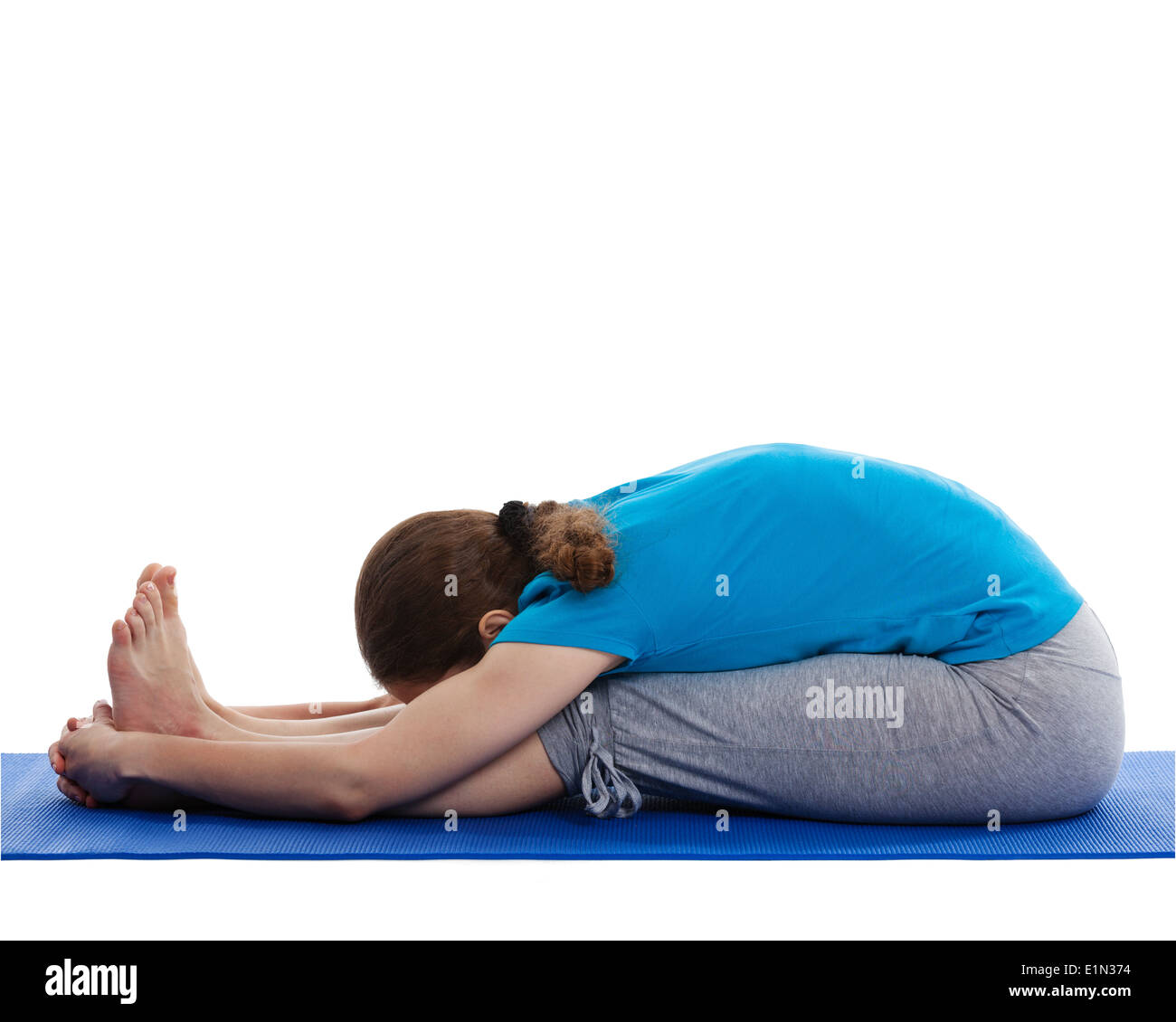 Yoga - young beautiful woman doing yoga asana exercise isolated Stock ...