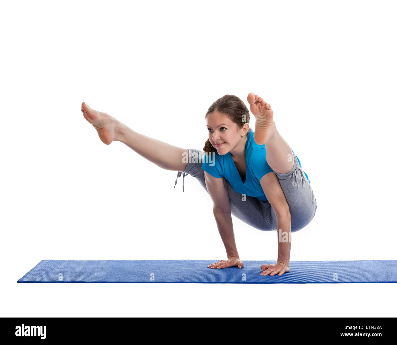 Yoga - young beautiful woman doing yoga asana exercise isolated Stock ...