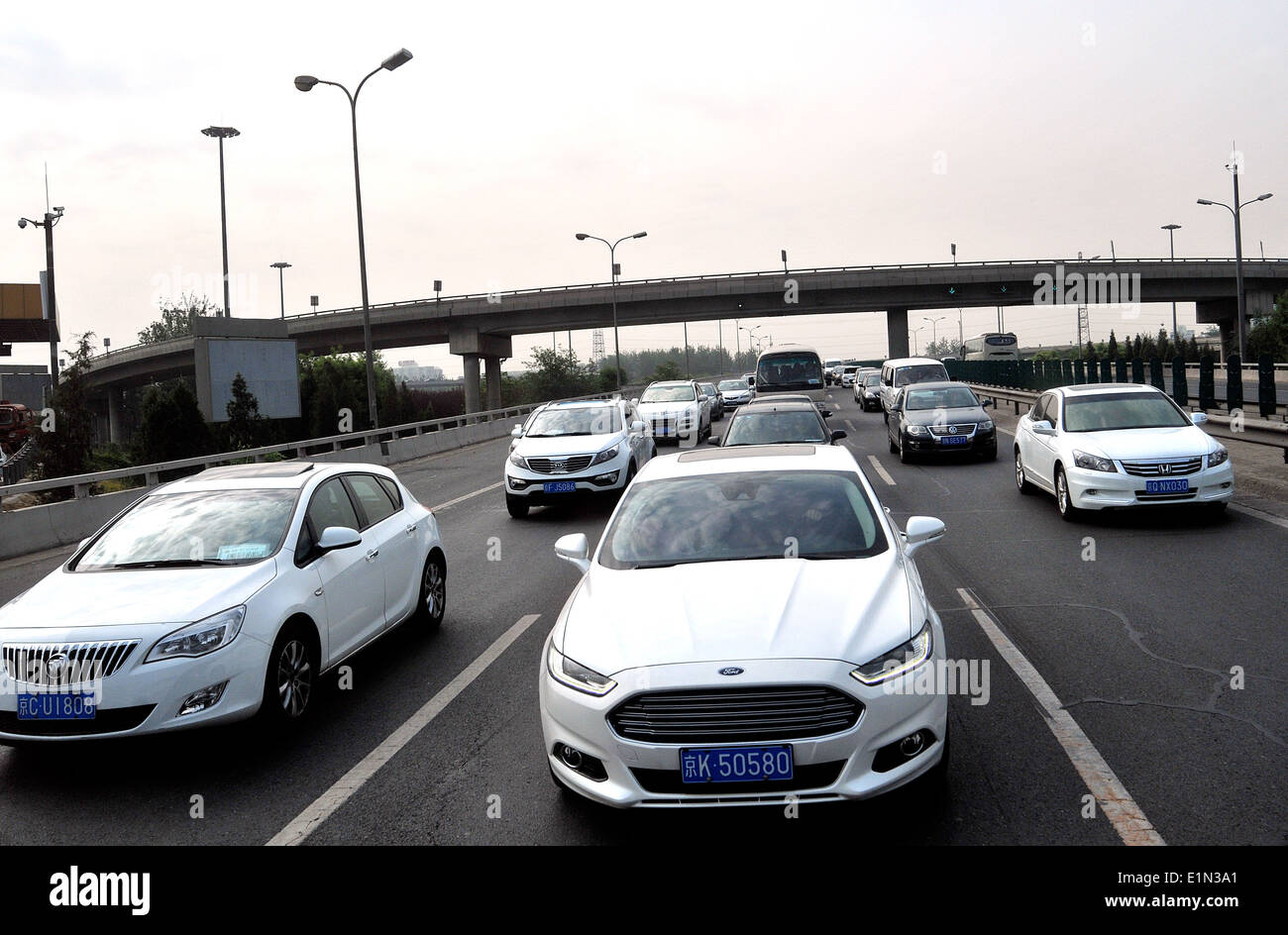 road scene highway traffic jam Beijing China Stock Photo - Alamy
