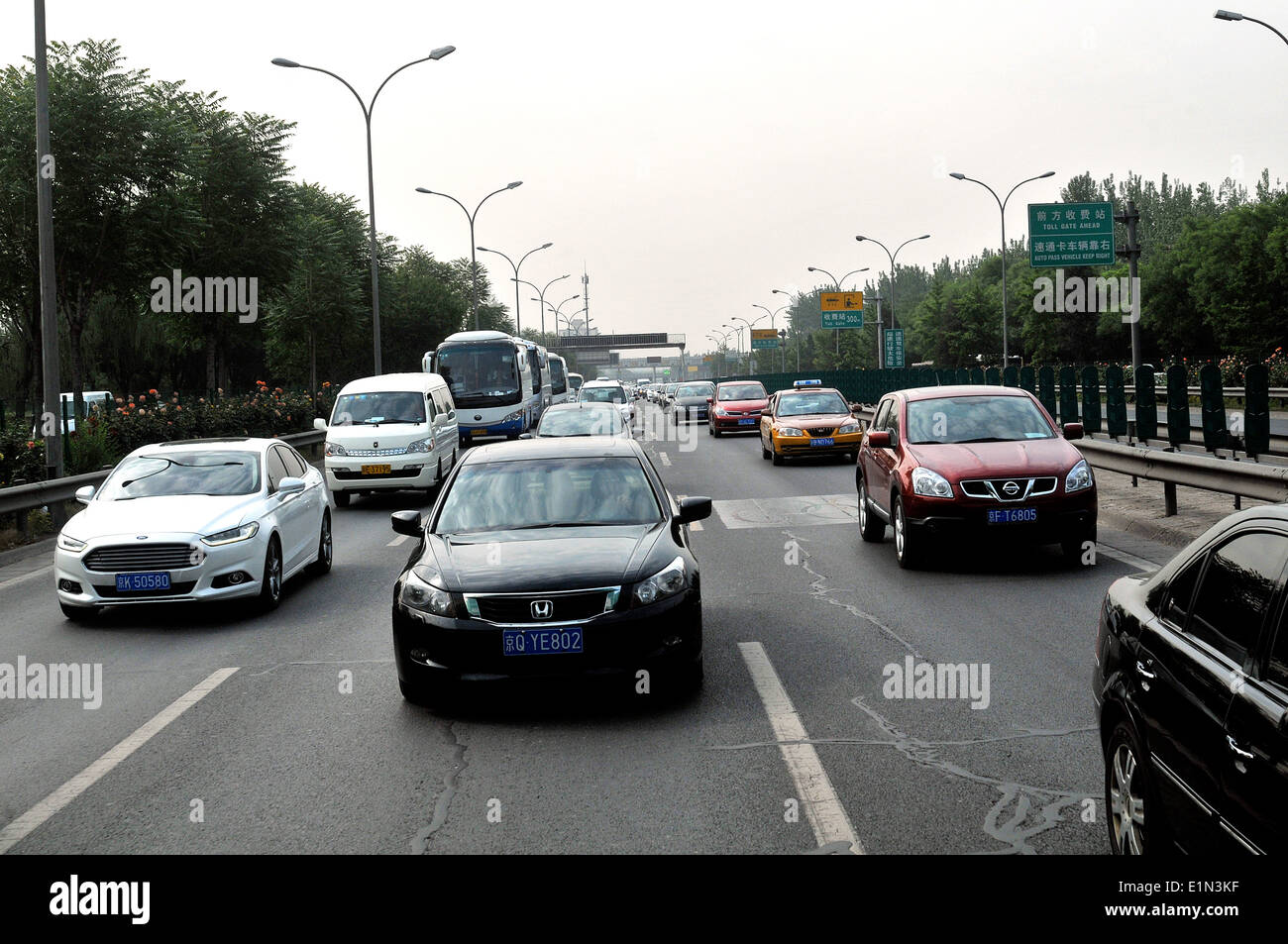 road scene highway traffic jam Beijing China Stock Photo - Alamy