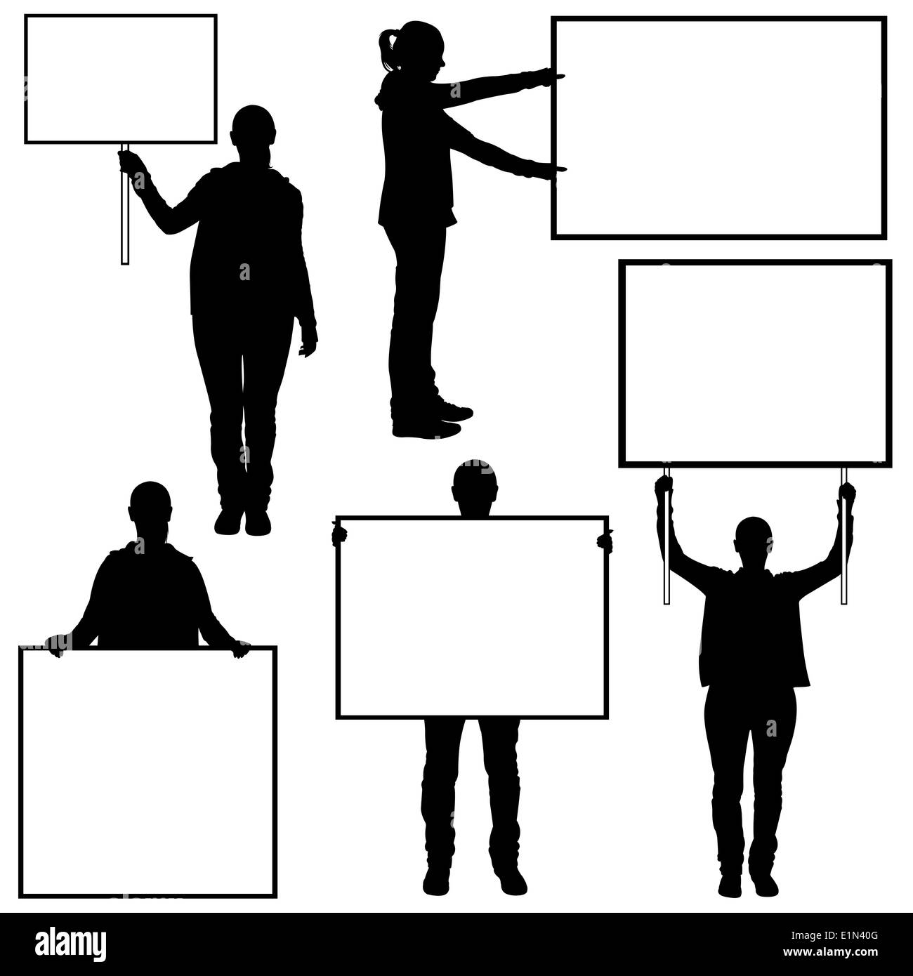 Women holding different signs Stock Photo - Alamy