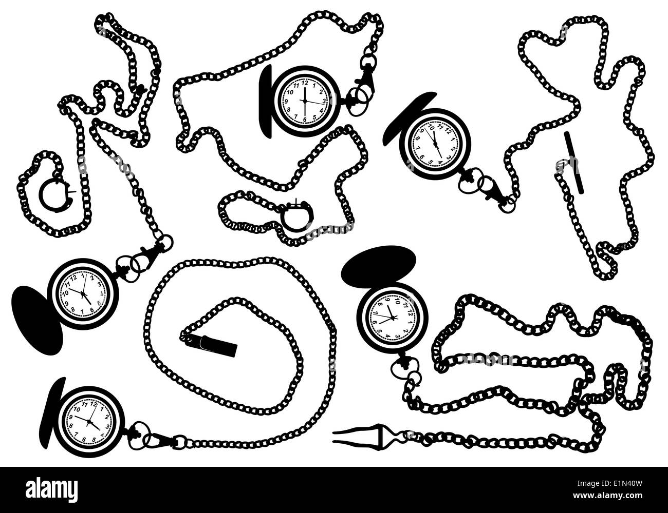 Watches chain Black and White Stock Photos & Images - Alamy