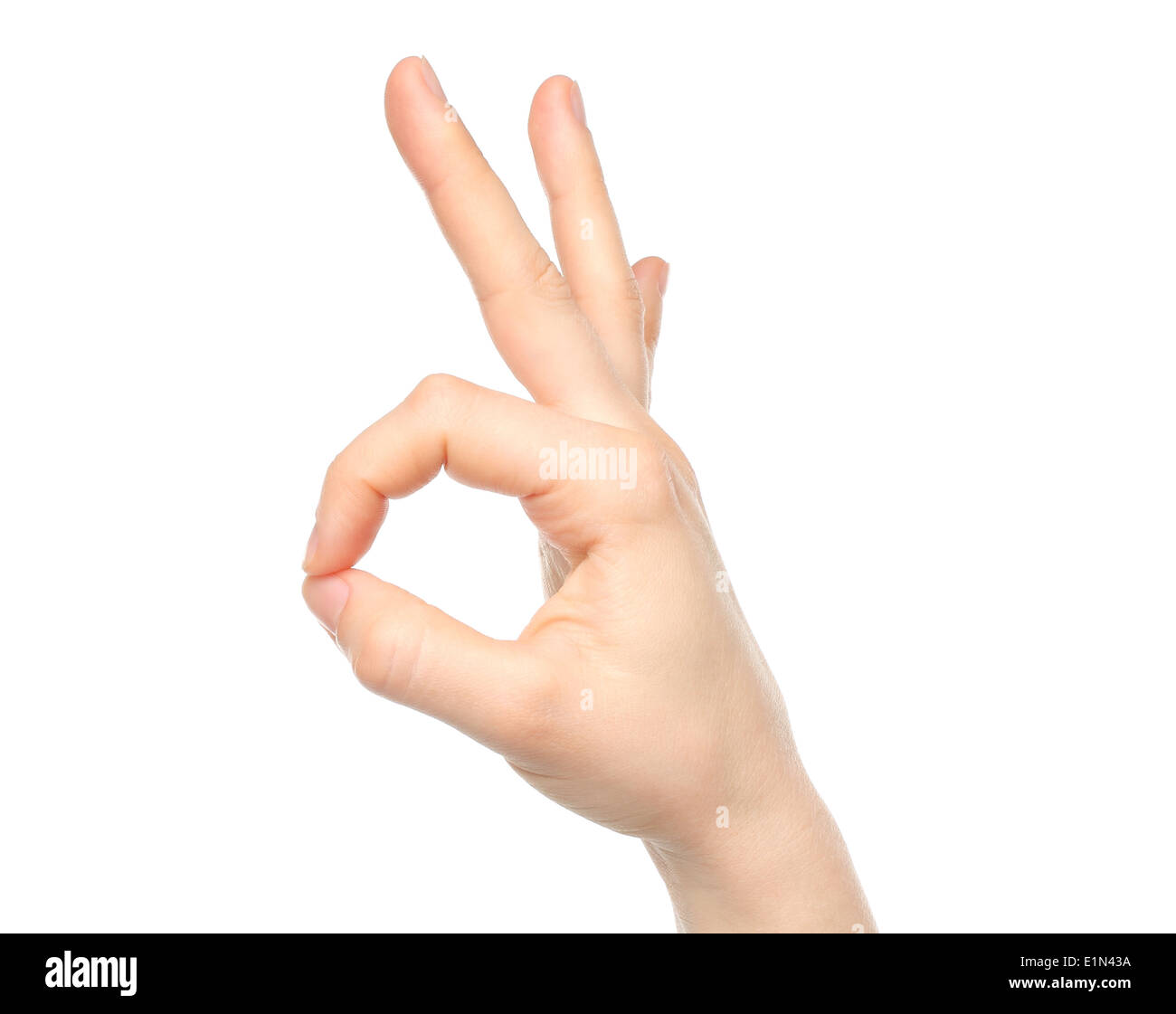 Hand OK sign isolated on white background Stock Photo - Alamy