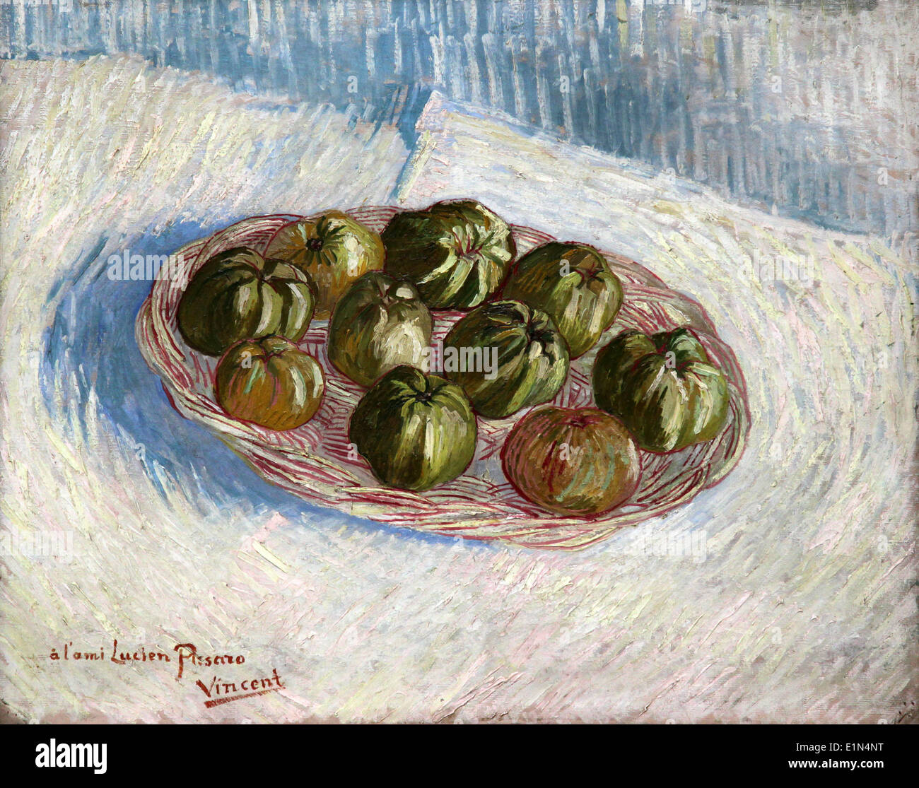 Basket of apples.(1887) master painting by Vincent van Gogh.(1853-1890 ...