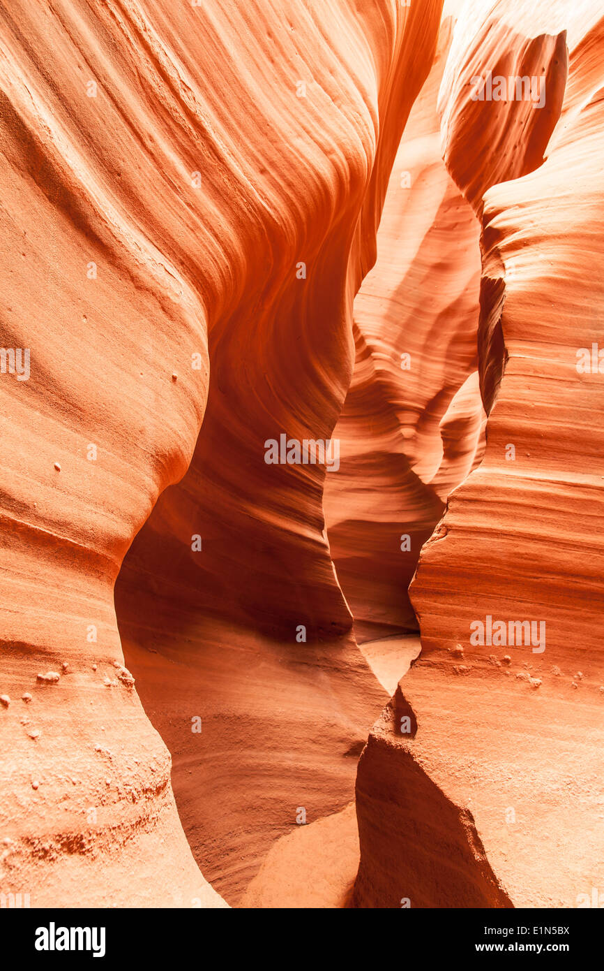 Interior of Antelope Canyon, woderful orange waves made of stone Stock ...