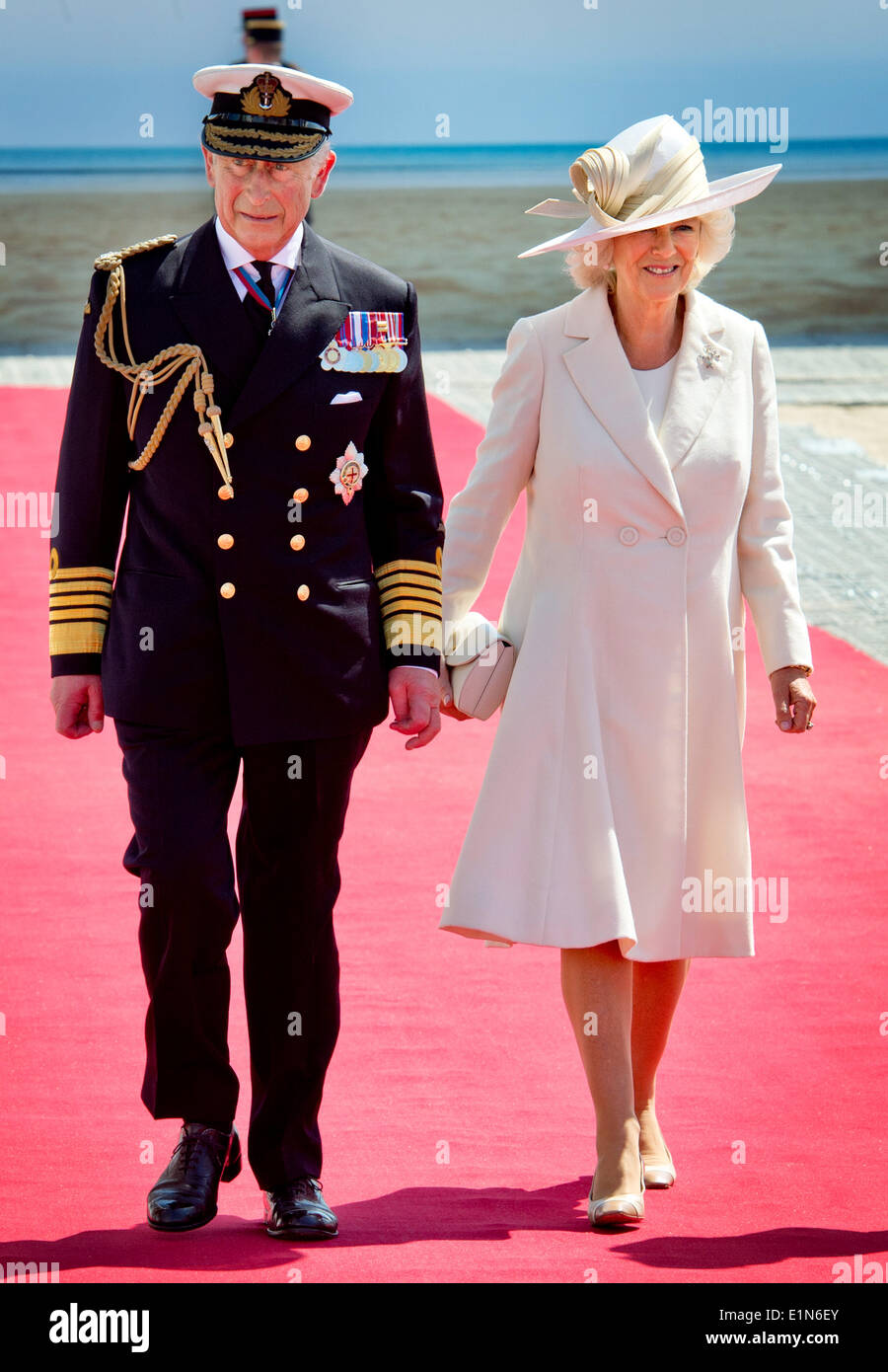 Normandy, France. 06th June, 2014. Britain's Prince Charles and his ...
