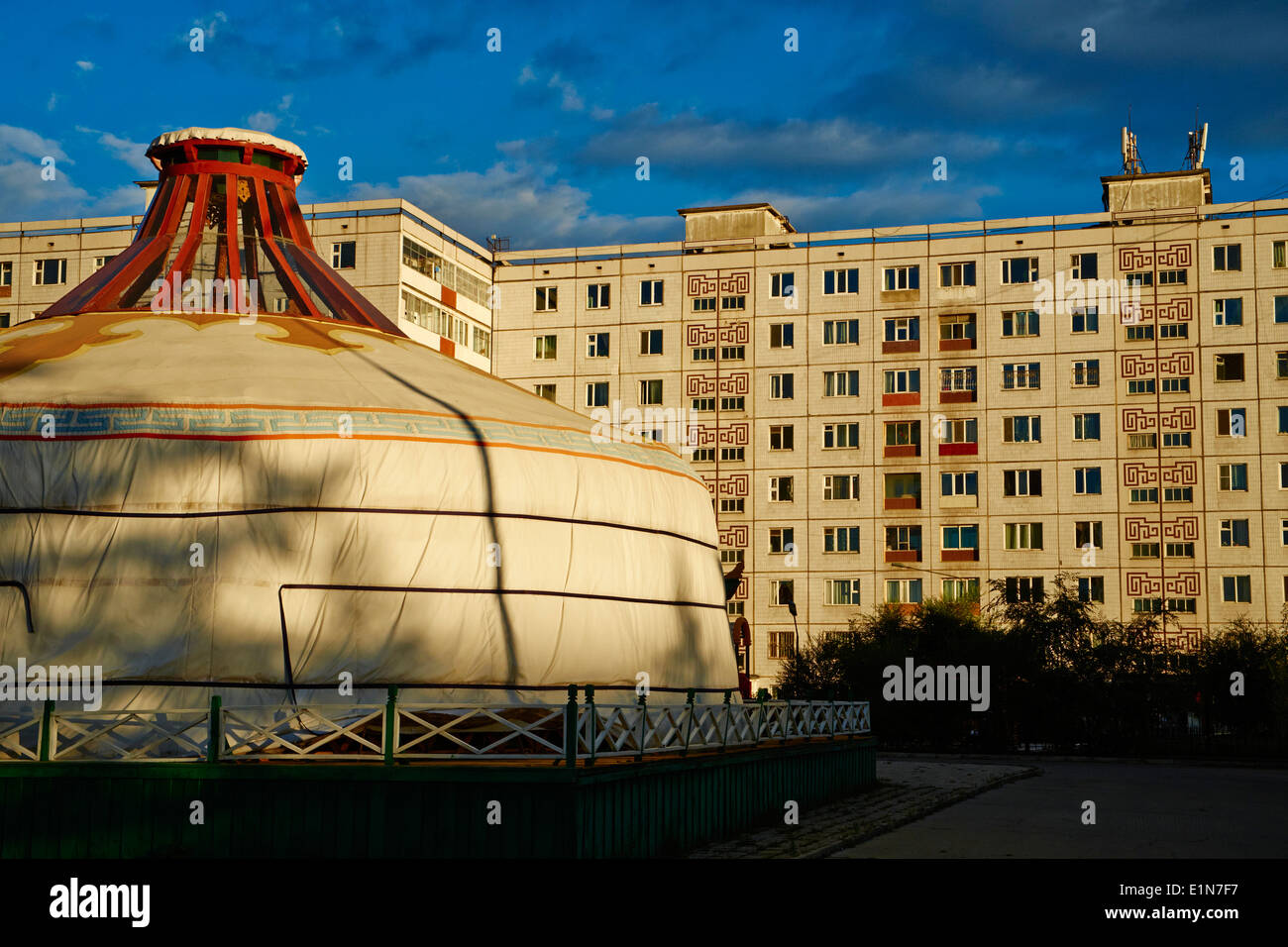 Mongolia, Ulan Bator, 1960 architecture, soviet time Stock Photo - Alamy