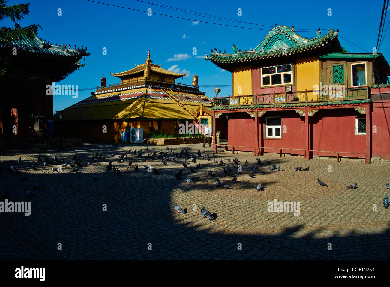 Mongolia, Ulan Bator, Gandan monastery (Gandantegchinlen Khiid Stock ...