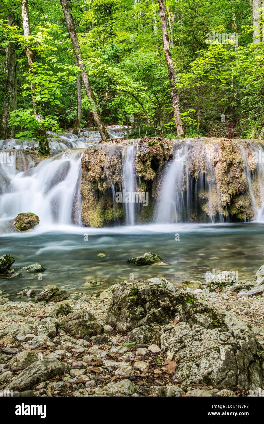 Small cascade on the river Stock Photo - Alamy