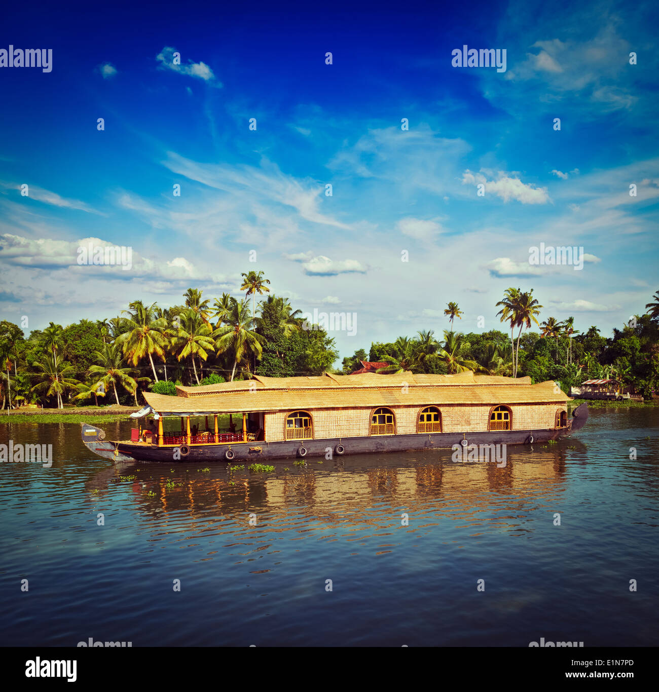 Vintage retro hipster style travel image of Kerala travel tourism ...