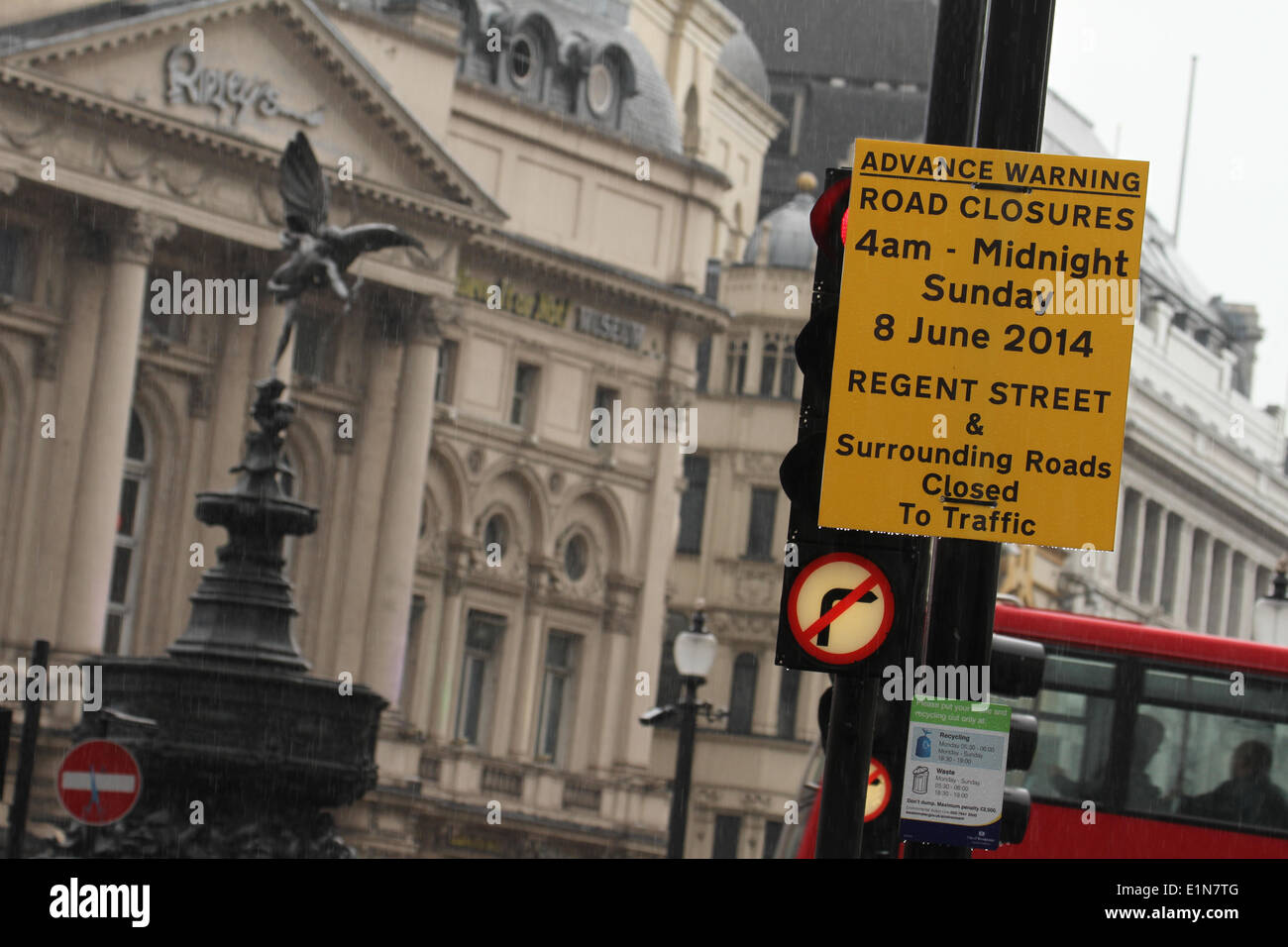 London, UK. 6 June May 2014. Regent Street prepared for the Gumball ...
