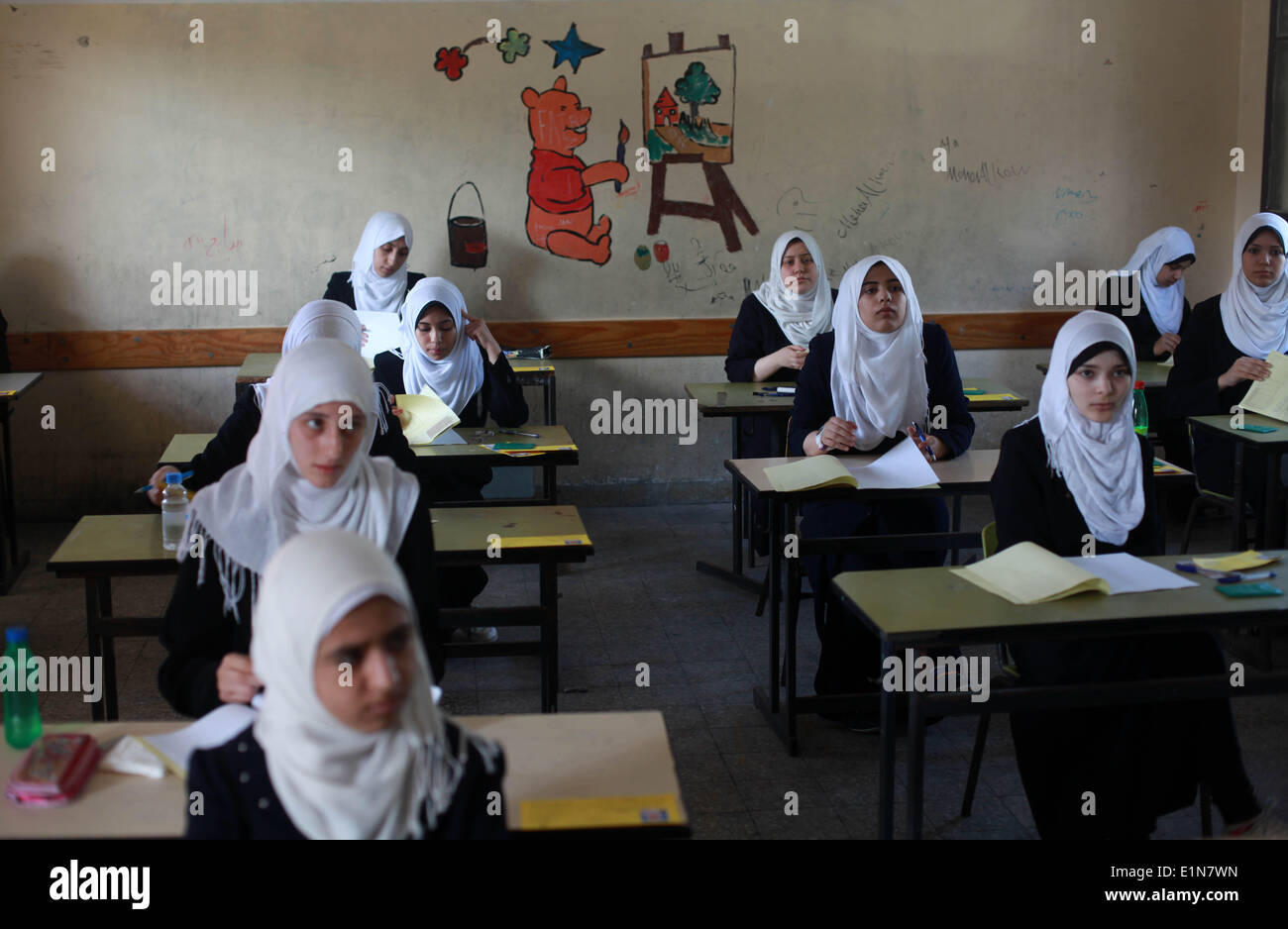 Gaza, Palestinian Territories. 7th June, 2014. Palestinian female ...