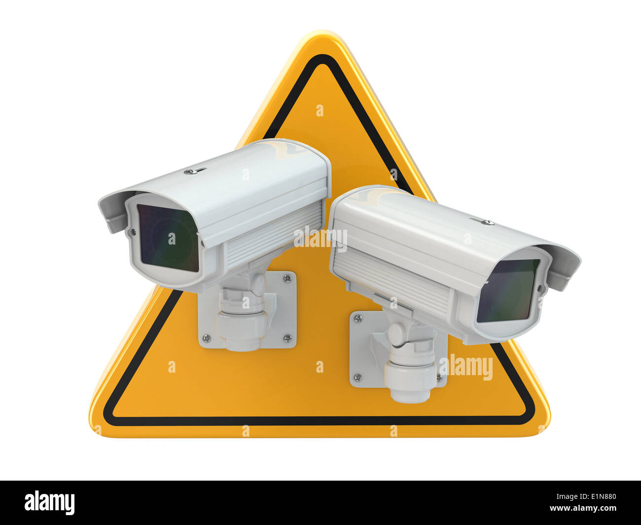 CCTV Camera. Video surveillance sign on white isolated background. 3d ...
