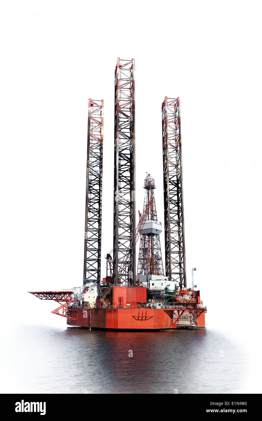 Photo of a Oil Rig isolated on white background Stock Photo - Alamy