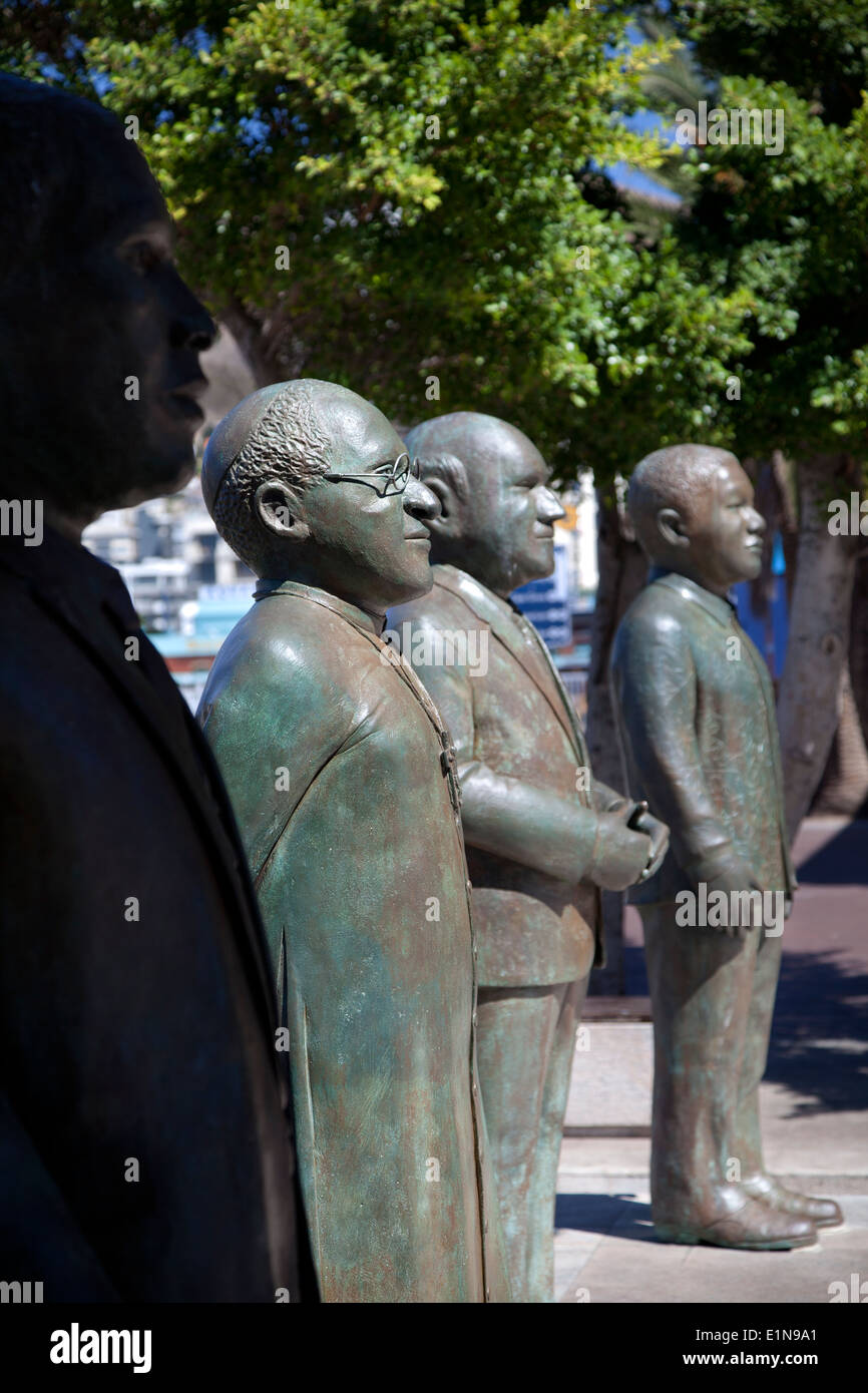 South Africa, Cape Town, the four bronze statues of Albert Luthuli ...