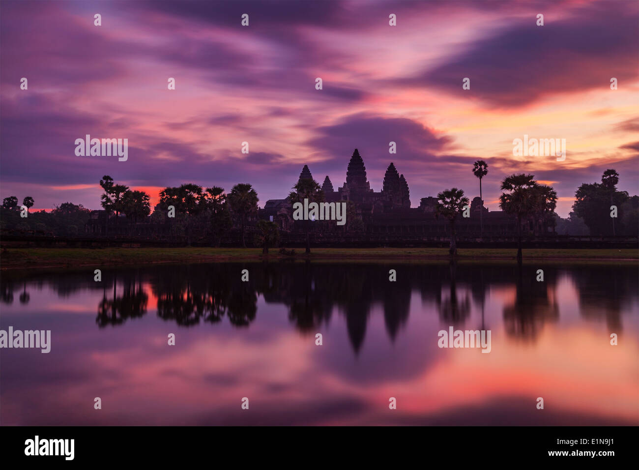 Angkor Wat - famous Cambodian landmark - on sunrise. Siem Reap ...