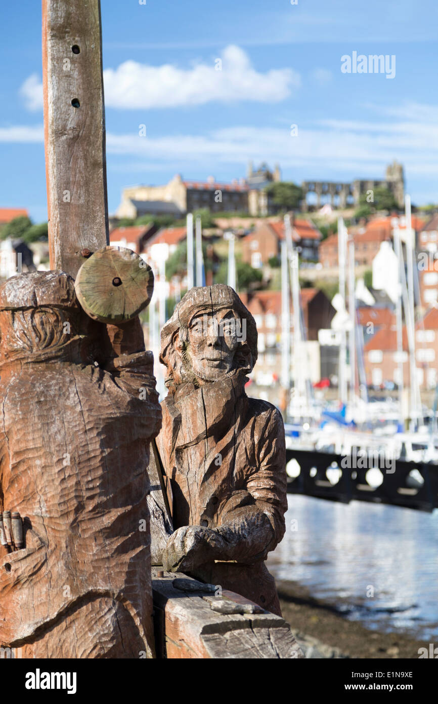 Wood carving wooden whitby hi-res stock photography and images - Alamy