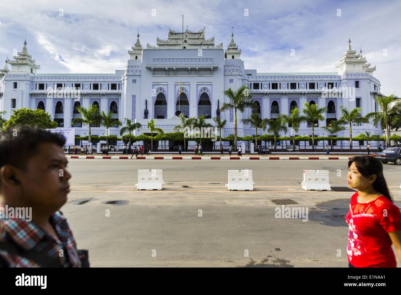 Yangon, Yangon Region, Myanmar. 7th June, 2014. Yangon City Hall is a ...