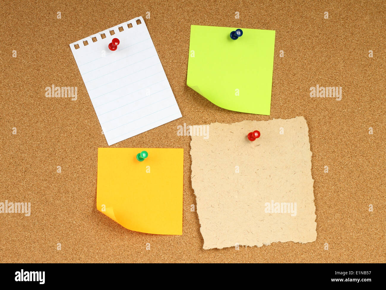 Color notes papers on wooden background Stock Photo - Alamy