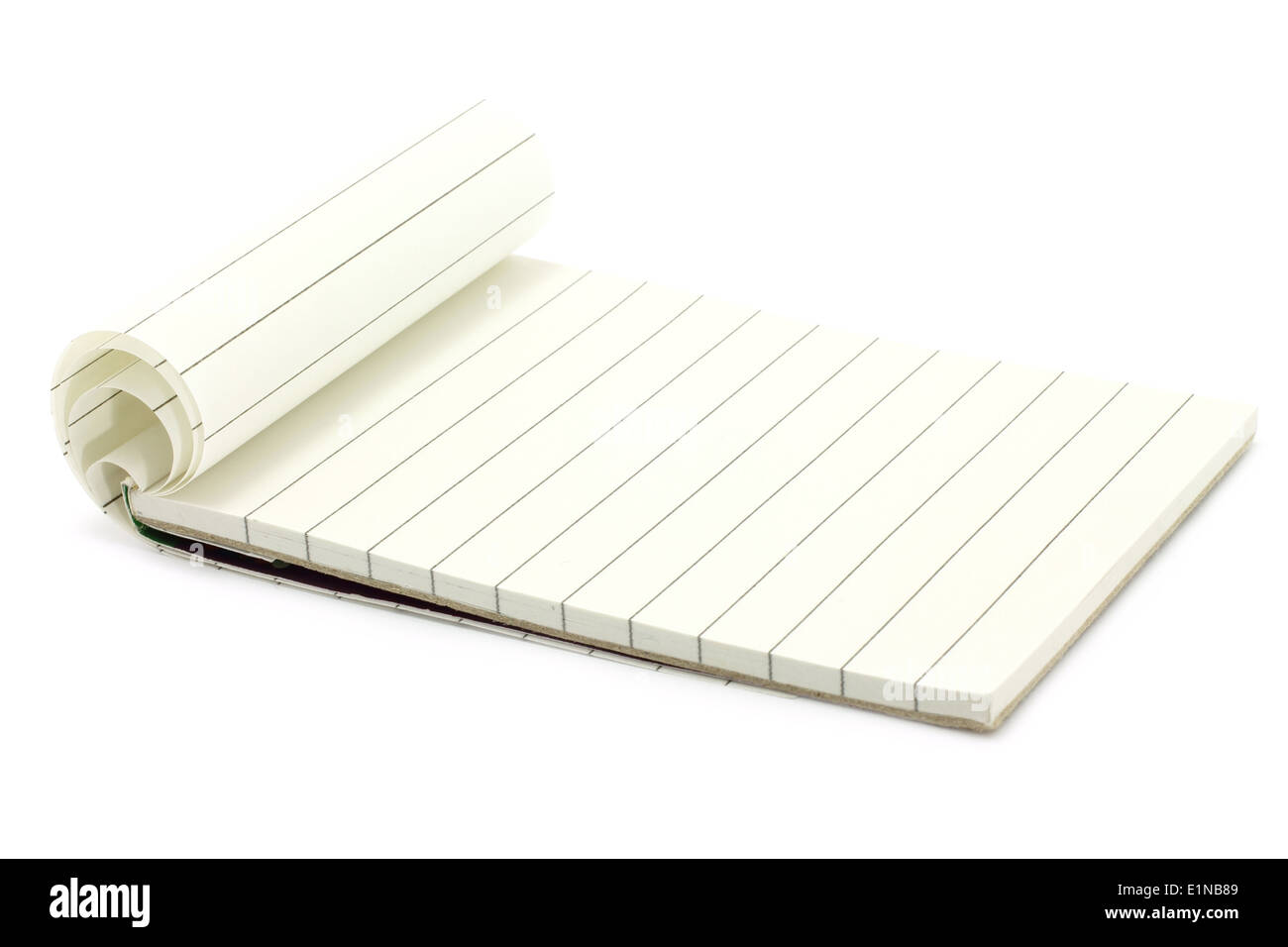 Open notepad close-up on a white background Stock Photo - Alamy
