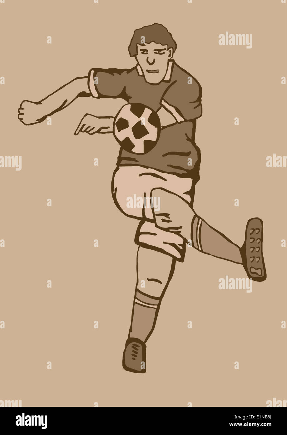 Soccer player vintage Stock Photo - Alamy
