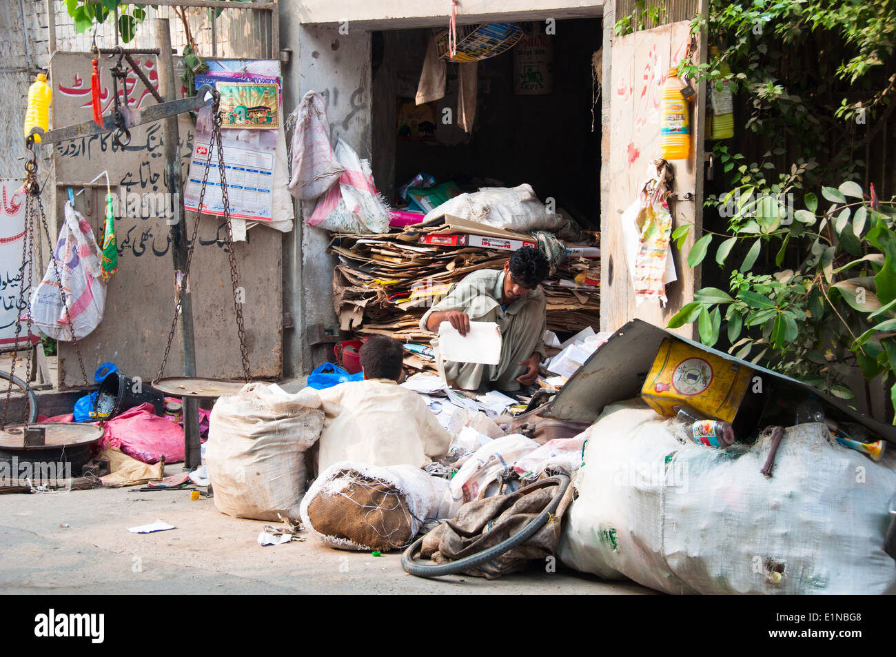 Small business recycling card board boxes, Lahore, Pakistan Stock Photo ...