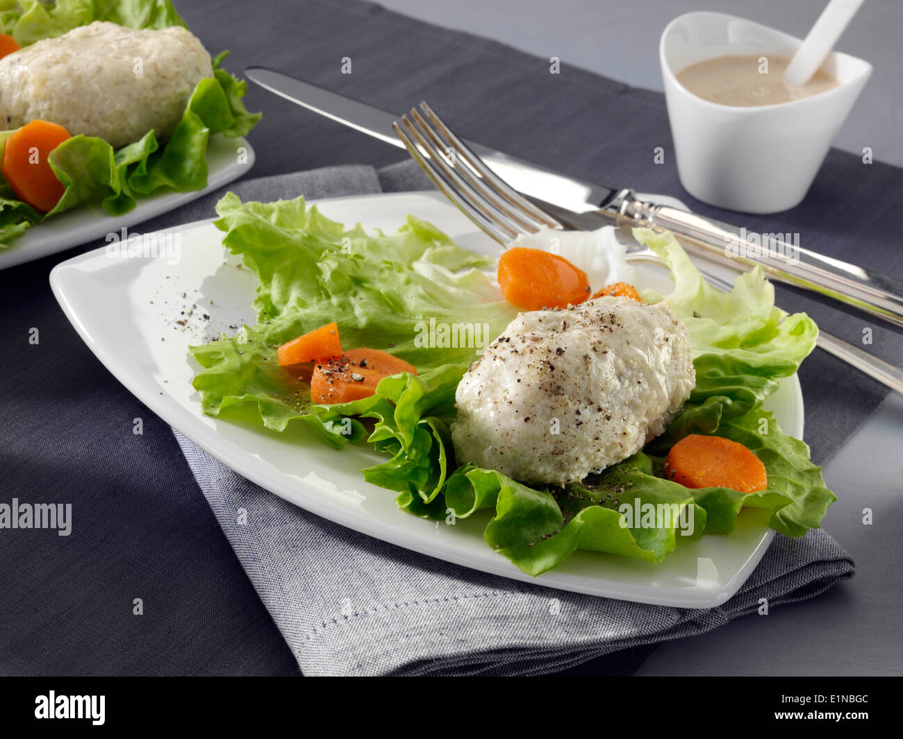 Gefilte fish traditional Jewish appetizer Stock Photo - Alamy