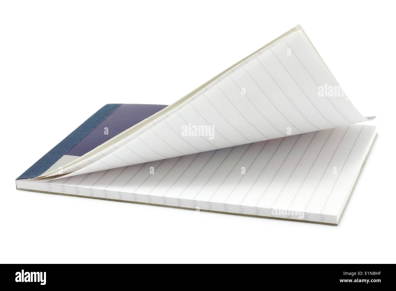 Open notepad on a white background Stock Photo - Alamy