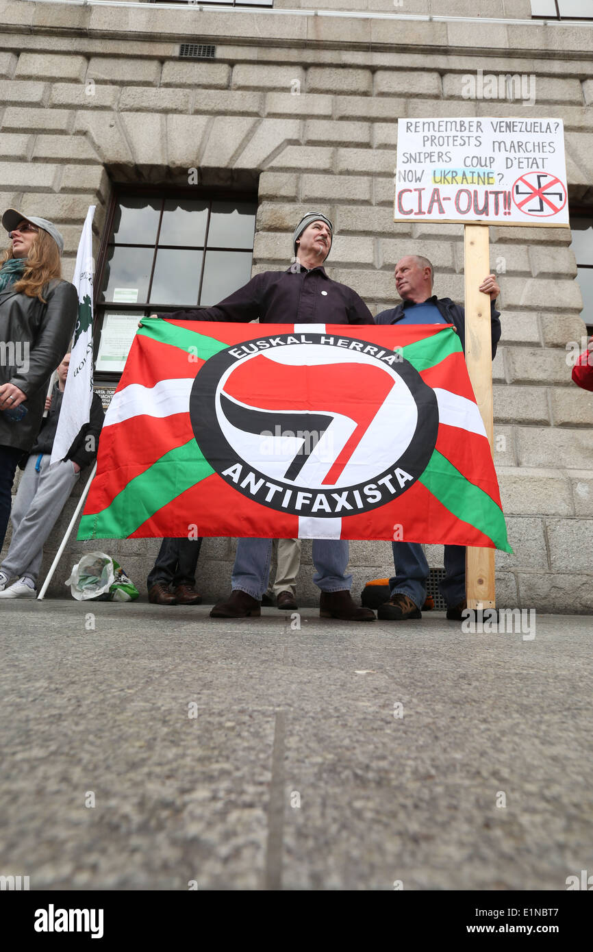 Image from the Anti-Fascist Resistance protest at the GPO in Dublin ...