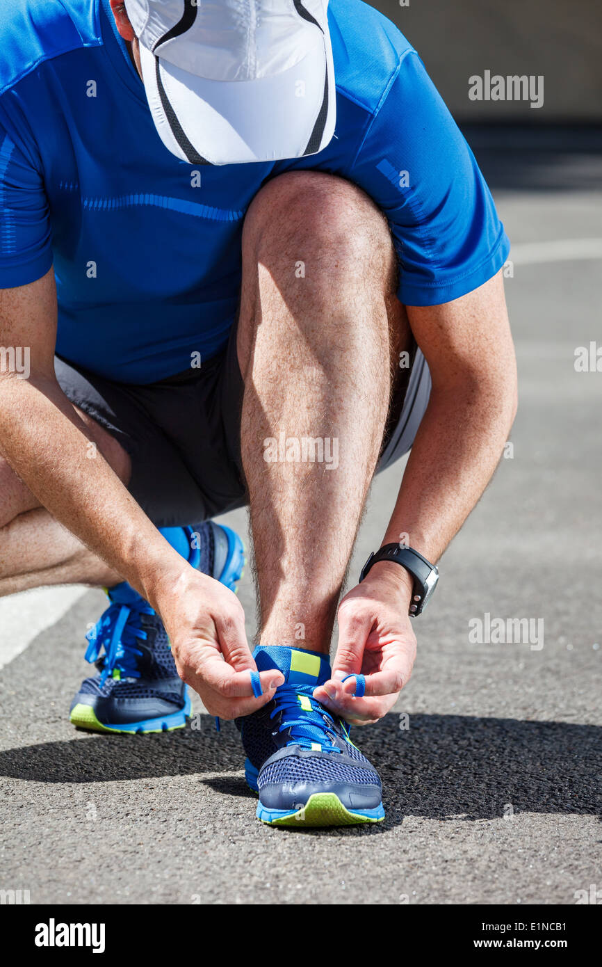 Getting ready exercise shoes hi-res stock photography and images - Alamy