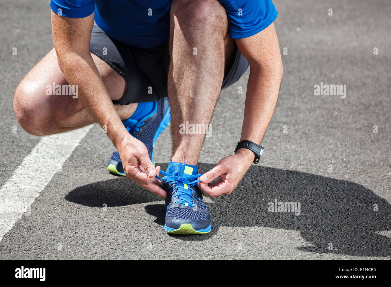 Getting ready exercise shoes hi-res stock photography and images - Alamy