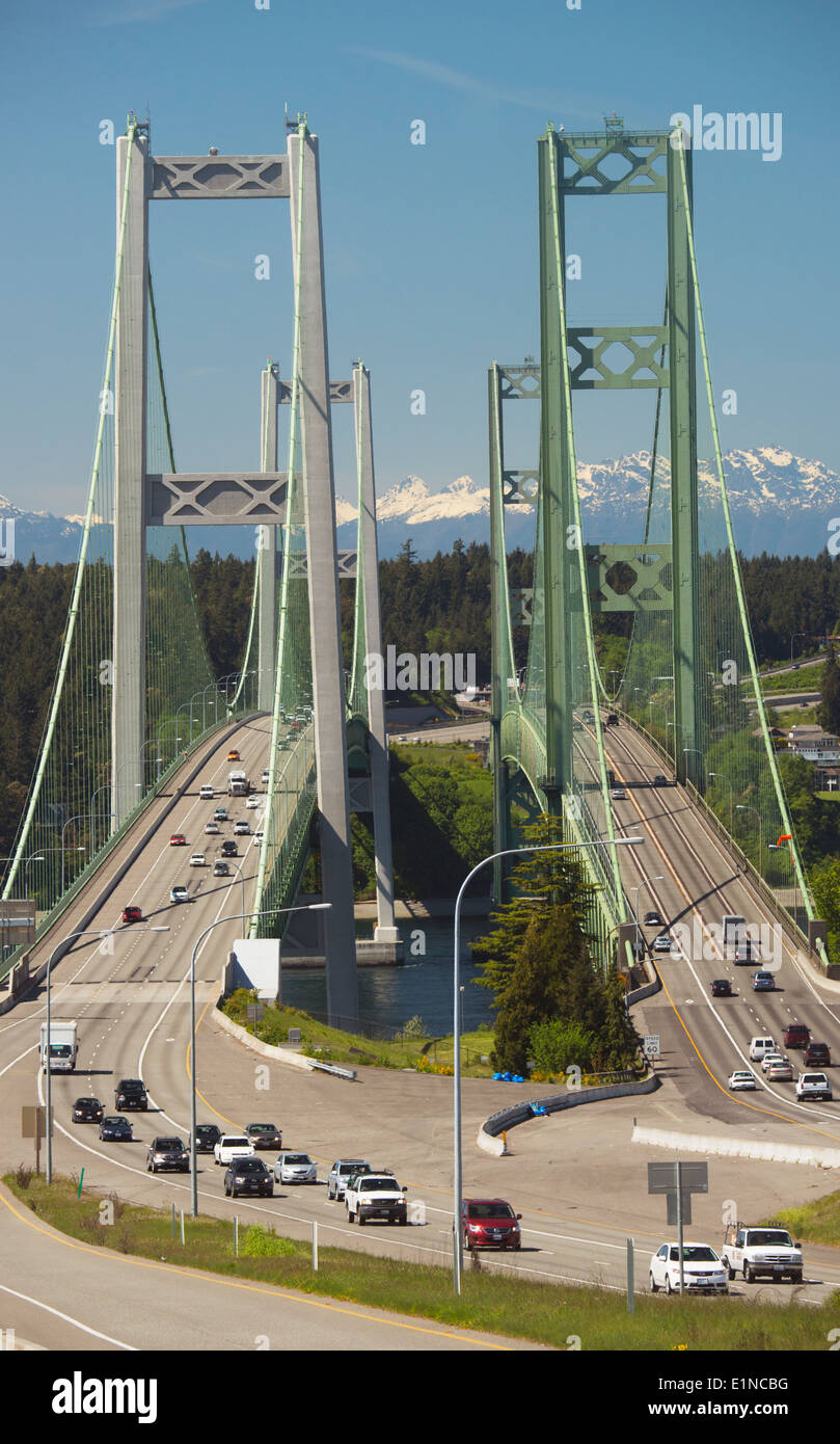 Tacoma Narrows Bridge, Puget Sound, Tacoma, Washington, Olympic ...