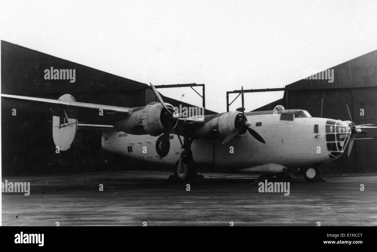 This photograph features the Consolidated Liberator I, serial AM916, a ...