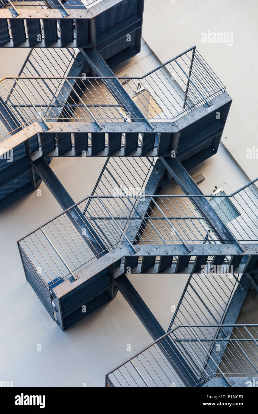 Steel fire escape stairs hi-res stock photography and images - Alamy