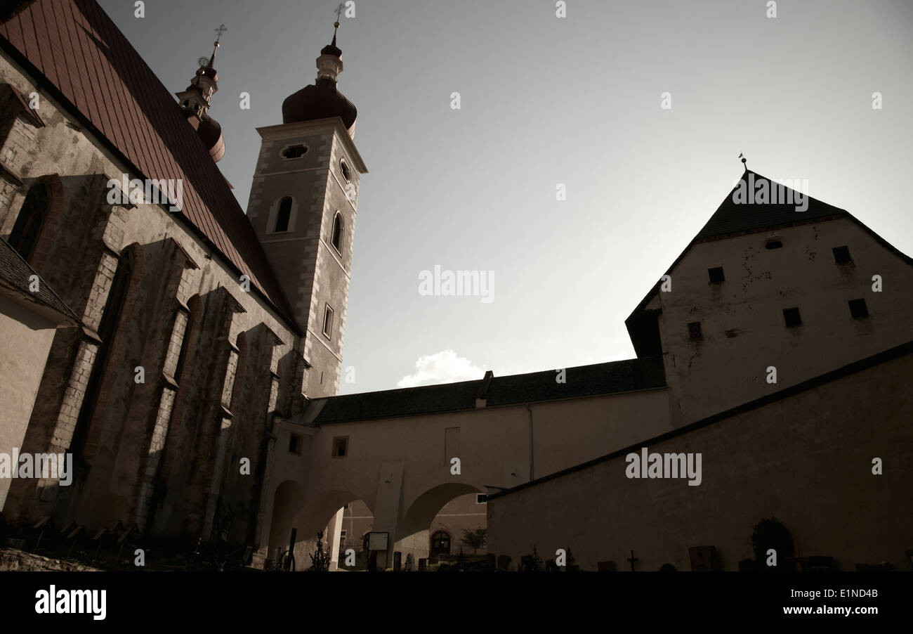 silhouette of the Benedictine monastery Stift St. Lambrecht, Steiermark ...