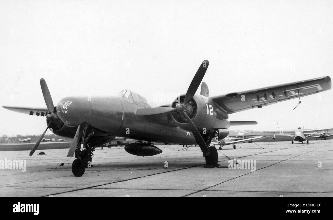 The Grumman F7F-3N Tigercat, registration 80520, was a carrier-based ...