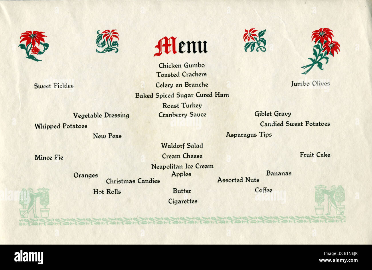 This 1933 Christmas menu from the Naval Air Station (NAS) San Diego ...